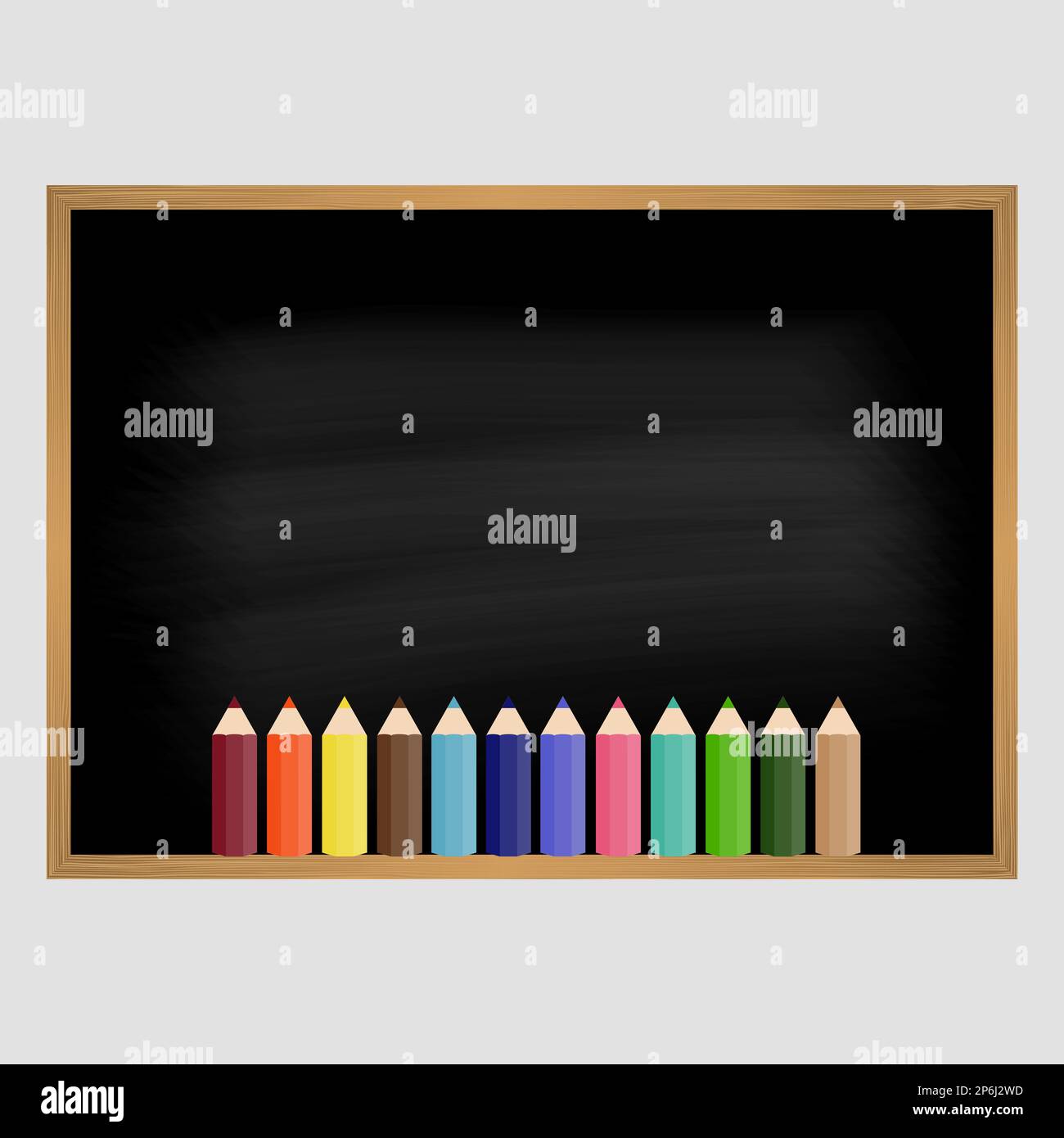 School blackboard with wooden frame. Vector illustration Stock Vector ...