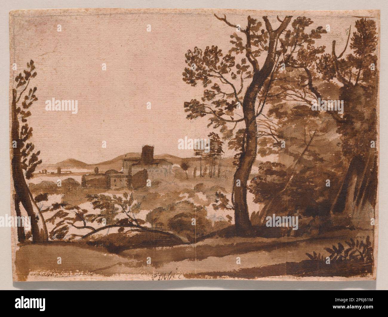 Claude Lorrain, A Wooded Landscape with Distant Buildings, 1640/1650 ...