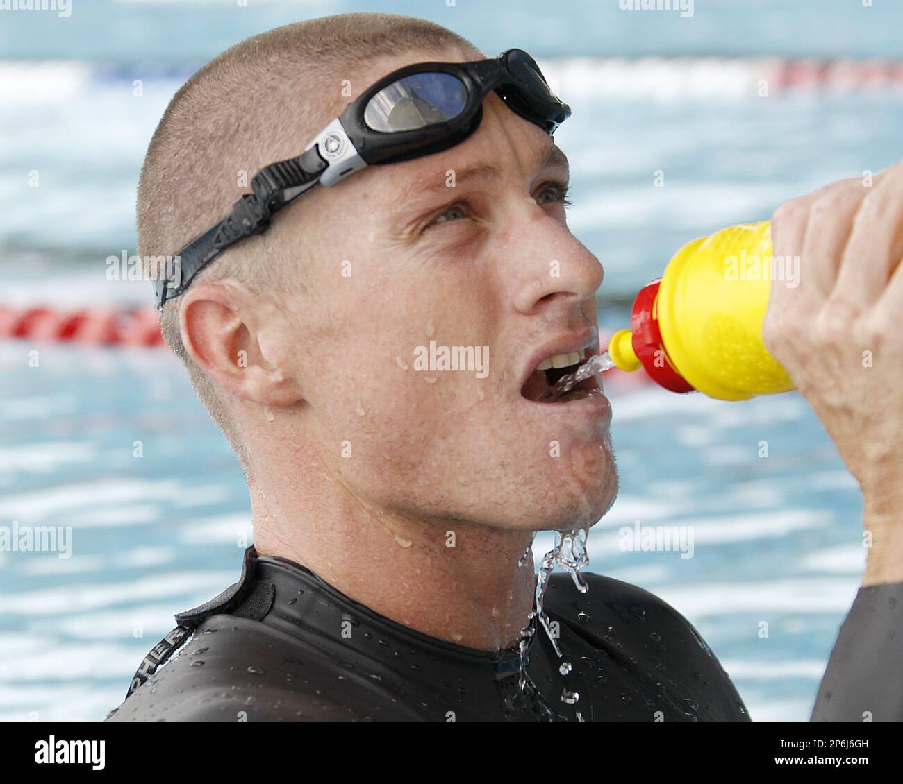 Luke McKenzie, of Australia, training at the Noosa Aquatic Center, on ...