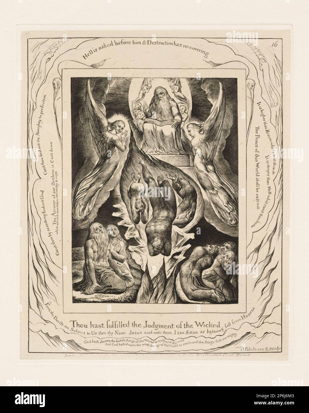 William Blake, The Fall of Satan, 1825, engraving on chine collé on ...