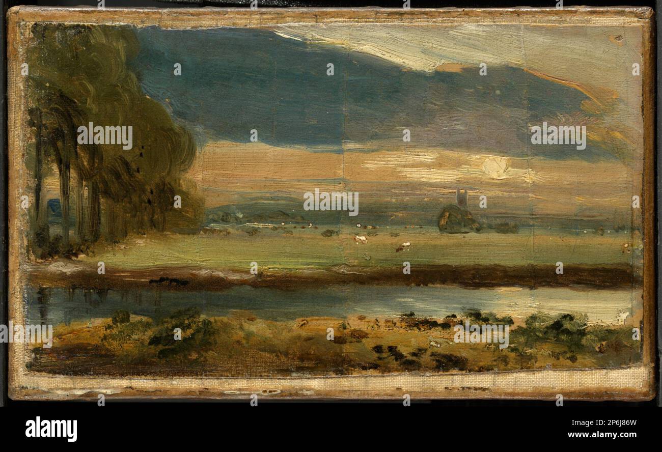 John Constable, Dedham Church from Flatford, c. 1810, oil on canvas ...