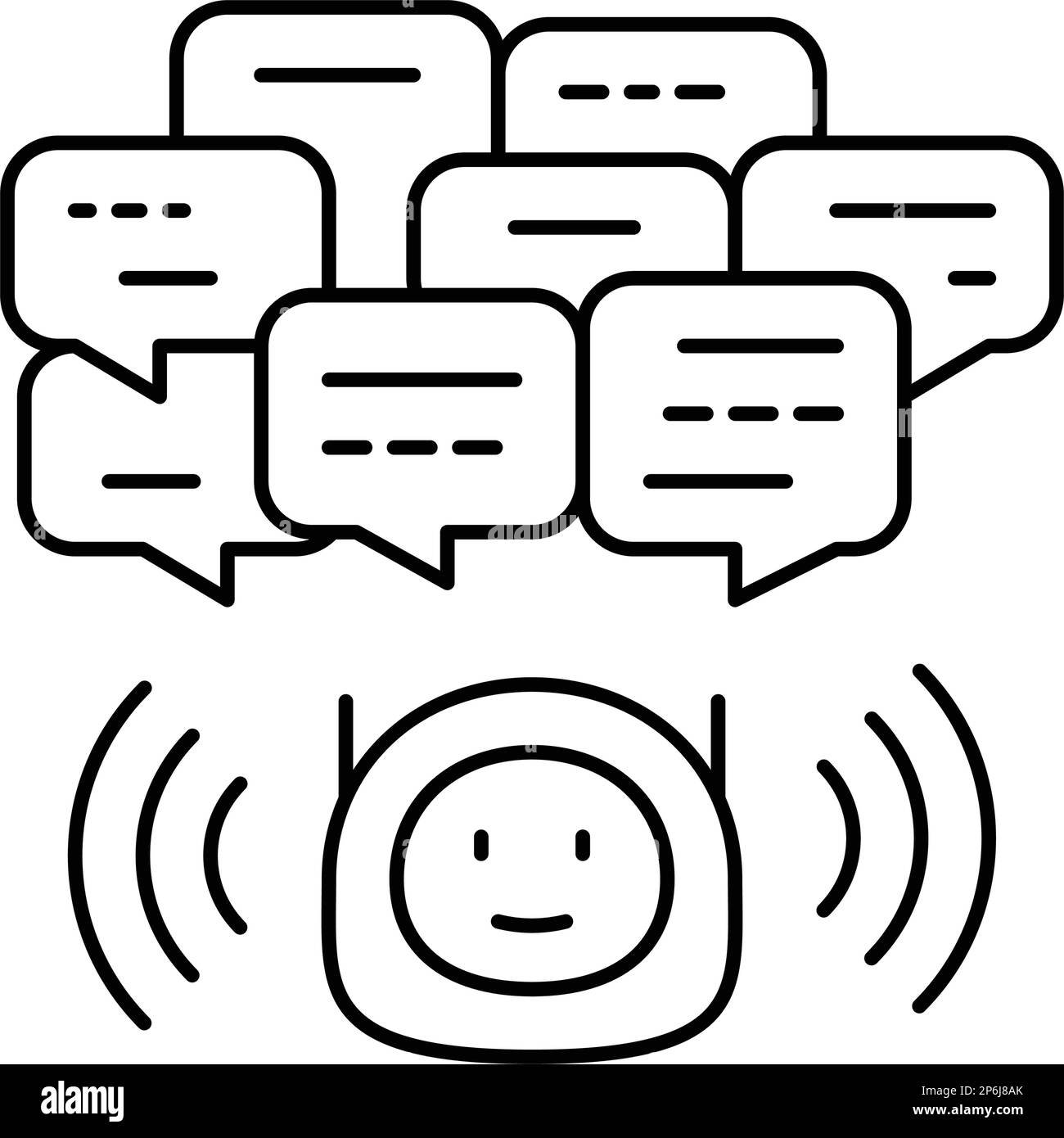 conversation chat bot line icon vector illustration Stock Vector Image ...