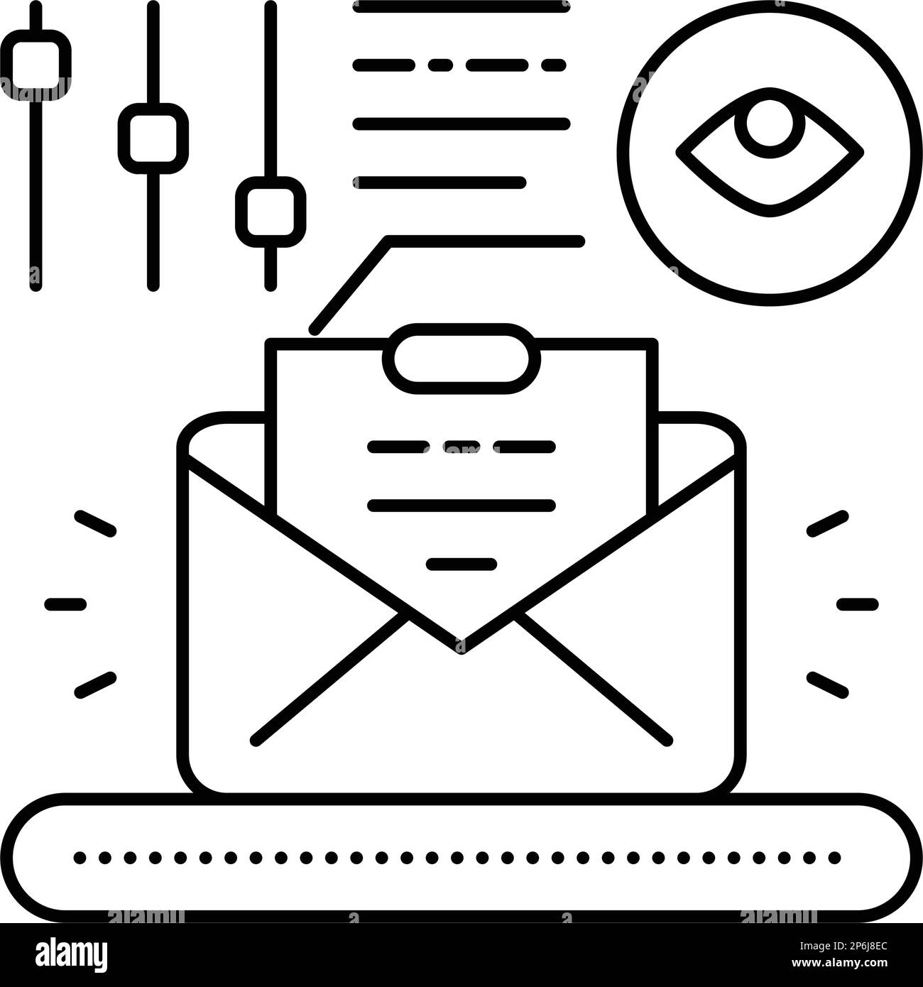 fully managed email marketing line icon vector illustration Stock ...