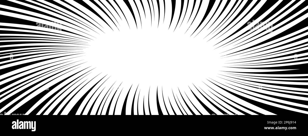 Twisted radial black lines on white background. Manga book page design ...