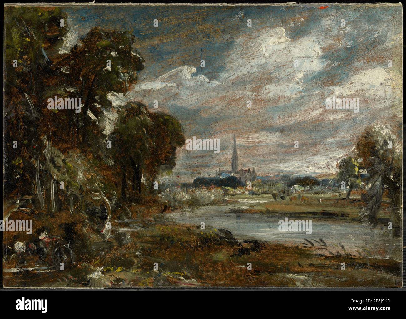 John Constable, Salisbury Cathedral from the River Nadder, c. 1829, oil ...