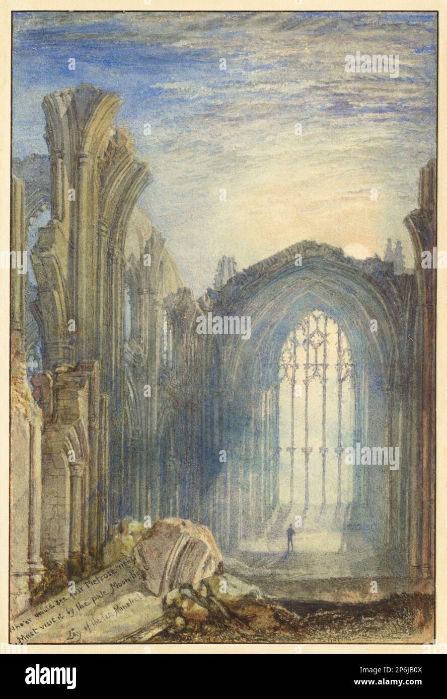Joseph Mallord William Turner, Melrose Abbey, 1822, watercolor on cream ...