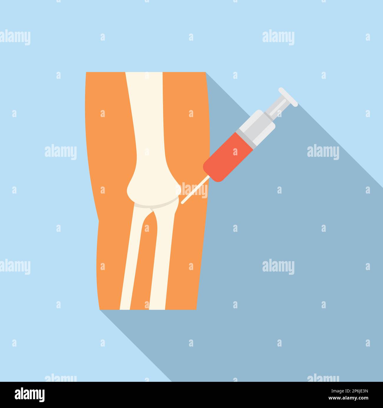 Knee injection icon flat vector. Medical disease. Health hospital Stock ...