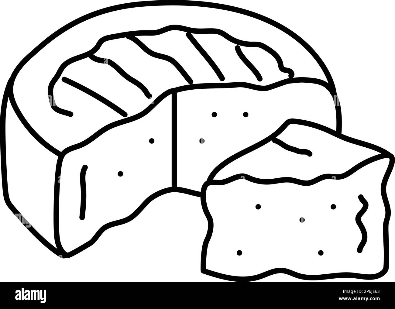 camembert cheese food slice line icon vector illustration Stock Vector ...