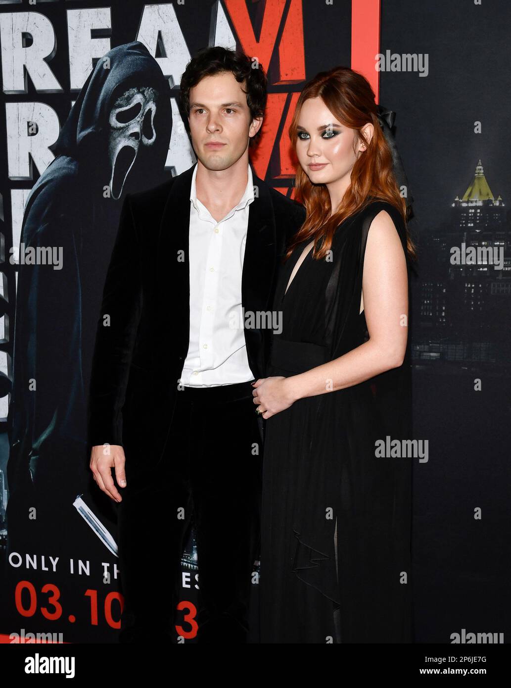 Liana Liberato, right, and boyfriend Tommy O'Brien attend the world premiere of "Scream VI" at ...