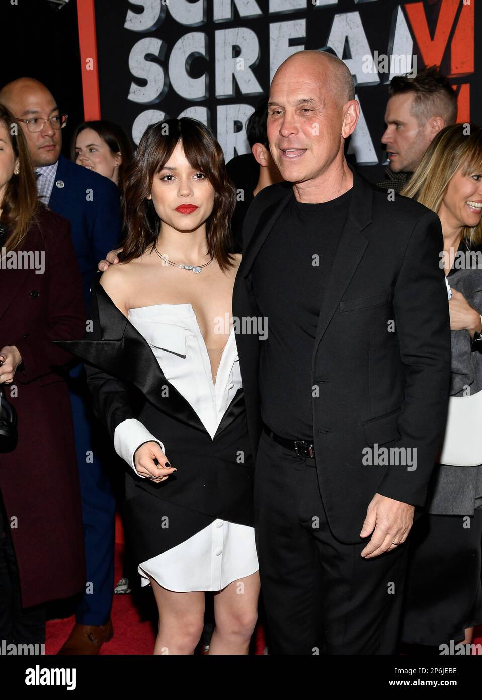 Jenna Ortega, left, and Chris Aronson attend the world premiere of ...