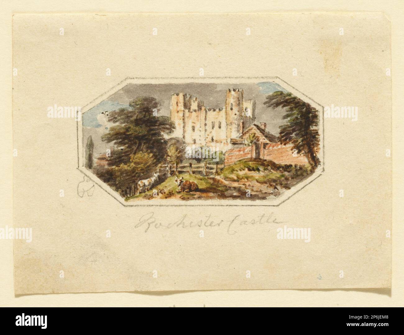 Edward Dayes, Rochester Castle, Kent, c. 1790–1800, watercolor over ...