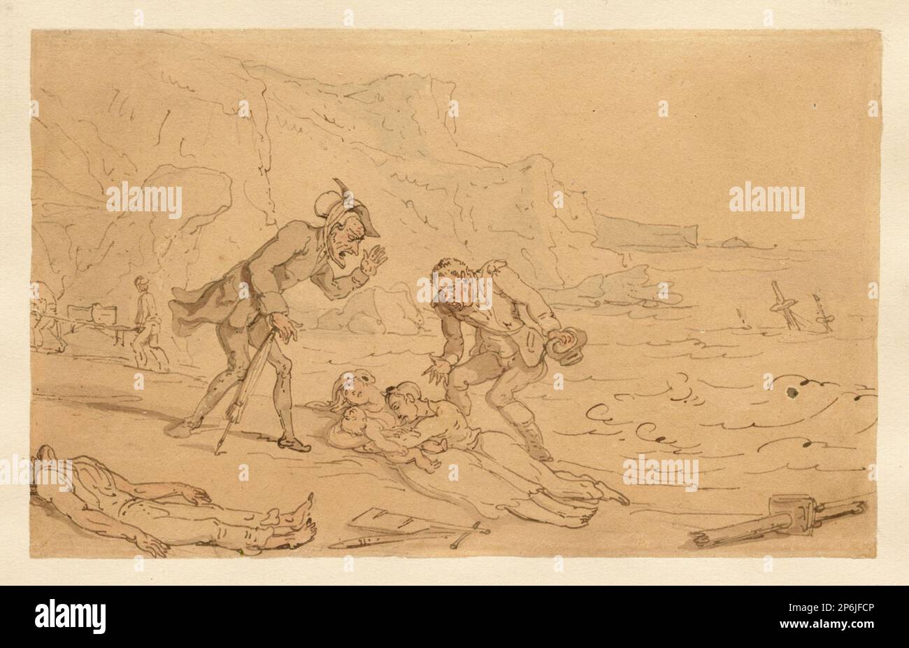 Thomas Rowlandson, Doctor Syntax at the Scene of a Shipwreck, c. 1815 ...