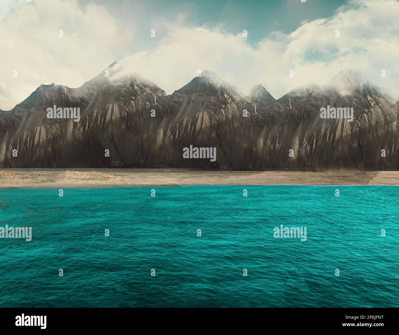Nature landscape of mountains and sea Stock Photo - Alamy