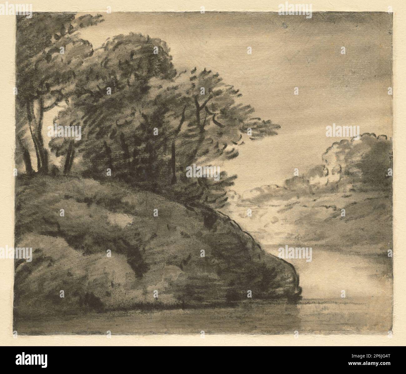 Graphite and black chalk on cream laid paper hi-res stock photography ...