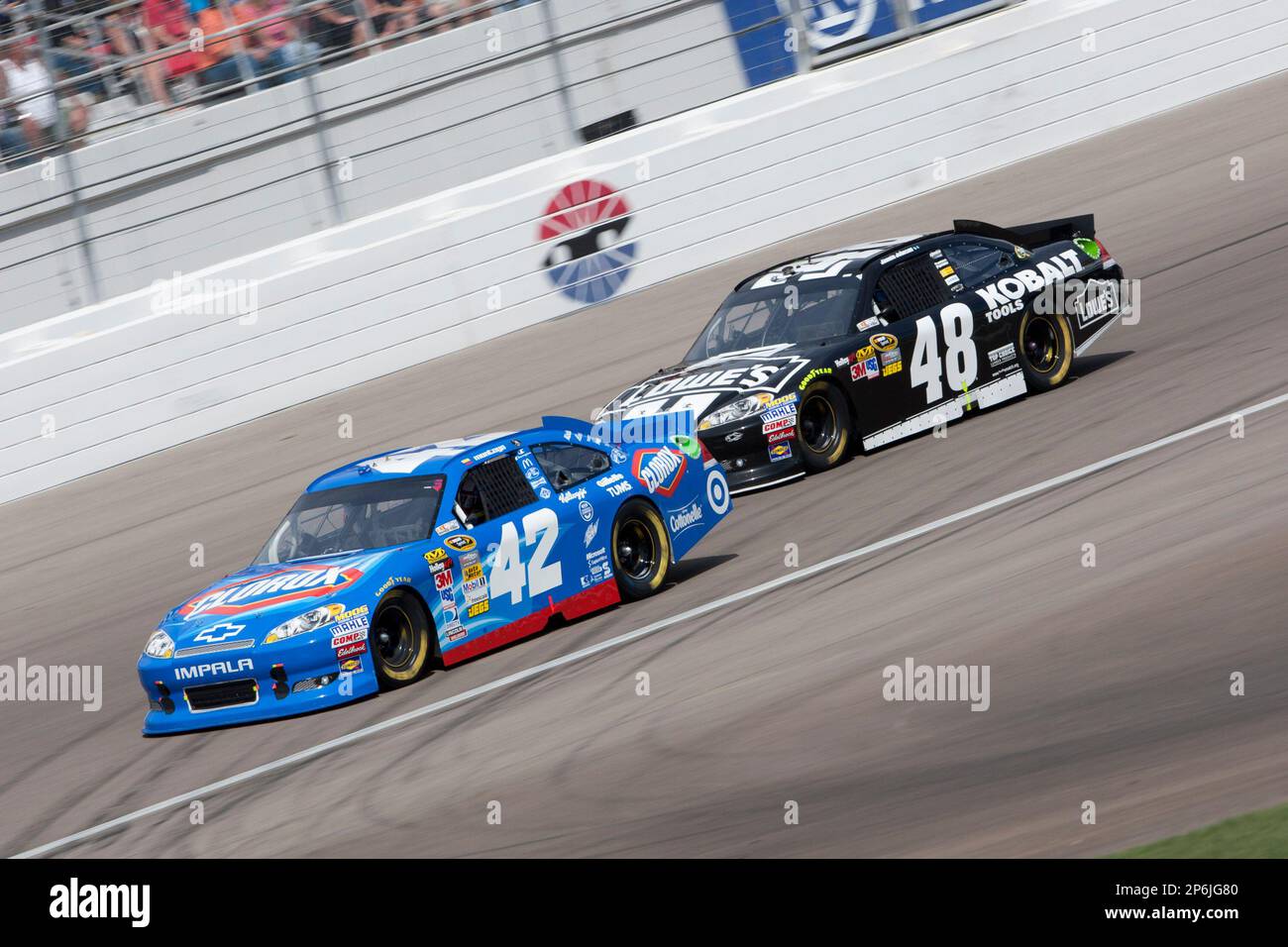 LAS VEGAS, NV - MAR 11, 2012: Juan Pablo Montoya (42) races for the ...