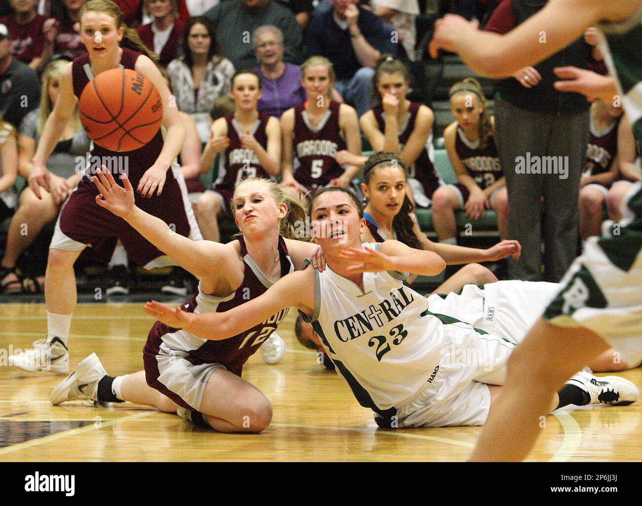Butte Central's Brynne Kambich and Billings Central's Taylor fight for ...