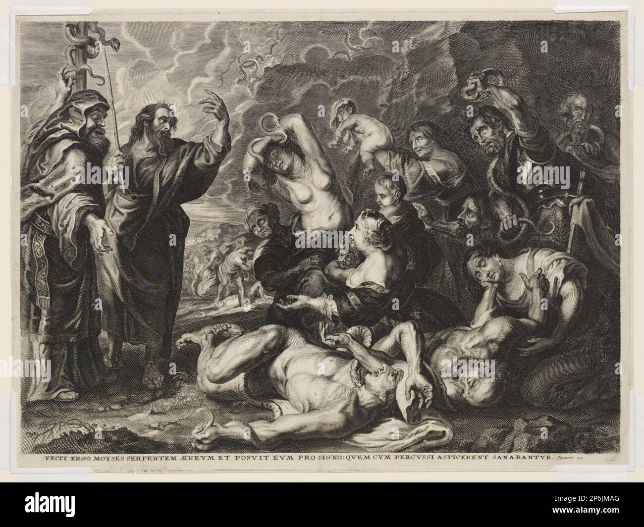 Cornelis Galle I, Moses and the Brazen Serpent, c. 1635–50, engraving ...