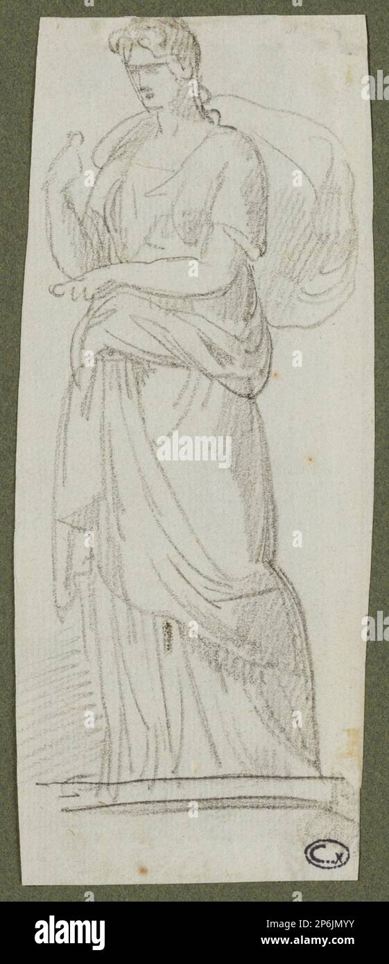 Attributed to Jacques-Louis David, Draped Classical Female Figure ...