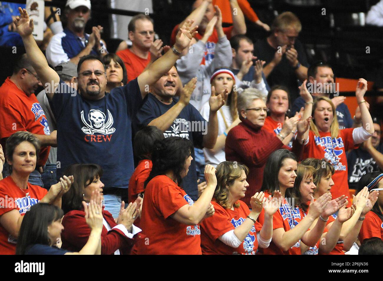 Phoenix Pirates families cheer on their team at the half of the 4A Boys ...