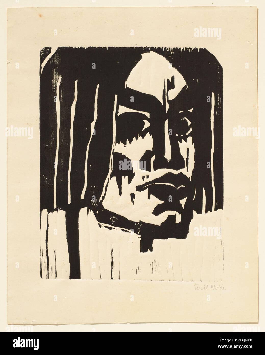 Emil Nolde, Head of a Woman III, 1912, woodcut on heavy cream wove ...