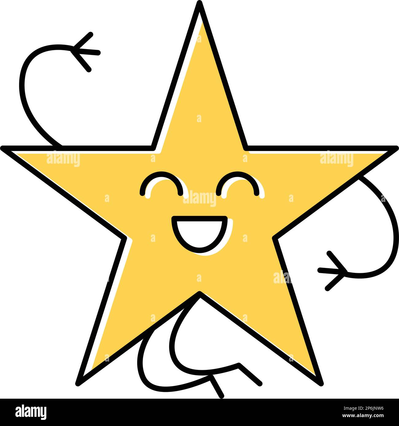 star geometric shape character color icon vector illustration Stock ...