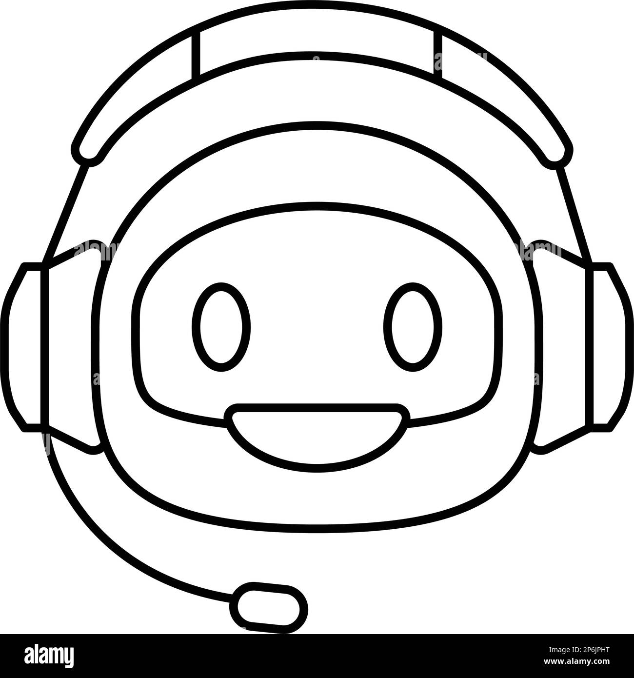 character chat bot line icon vector illustration Stock Vector Image ...