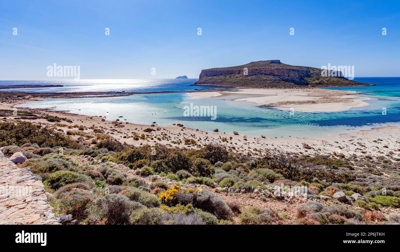 Balos beach, Gramvoussa peninsula, Prefecture of Hania, Crete. Greece ...