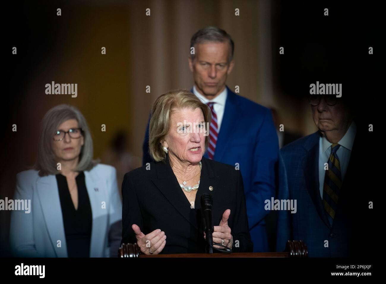 Senator capito press conference hi-res stock photography and images - Alamy