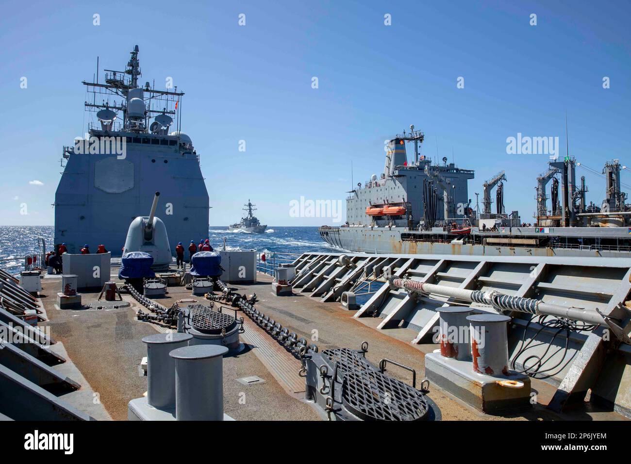 230305-N-LK647-1188 ATLANTIC OCEAN A view from the forecastle of the ...