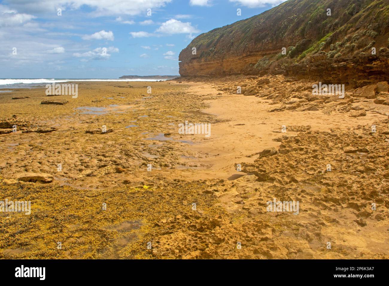 Cliffs and rock pools at Bells Beach Stock Photo - Alamy