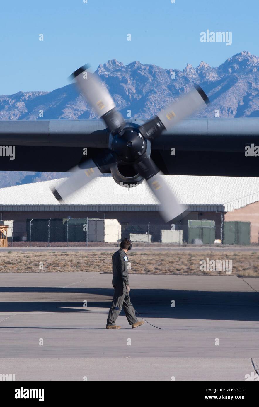 An airman assigned to the 41st Electronic Combat Squadron, performs ...