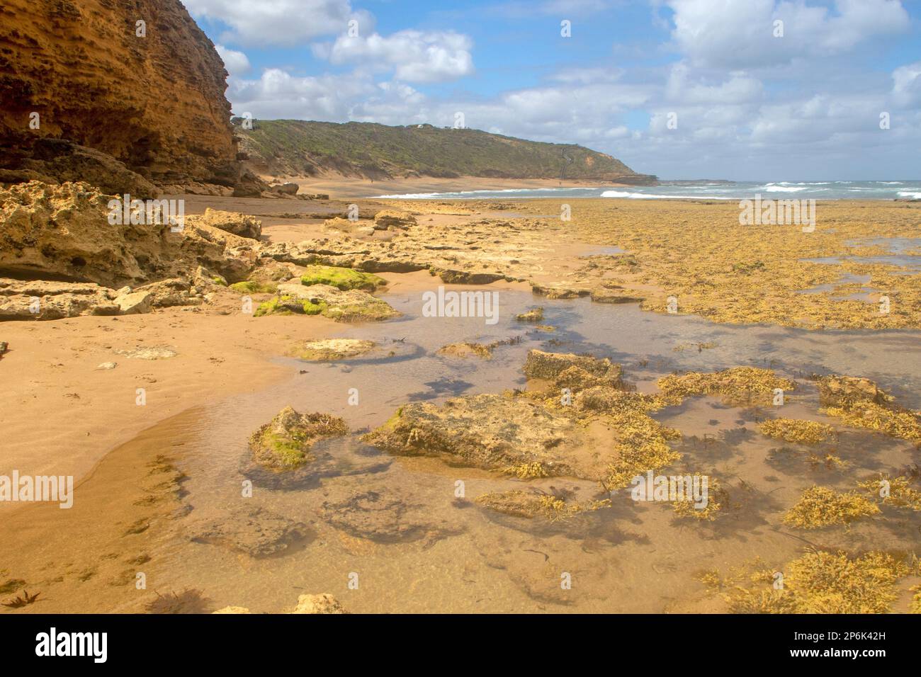 Cliffs and rock pools at Bells Beach Stock Photo - Alamy