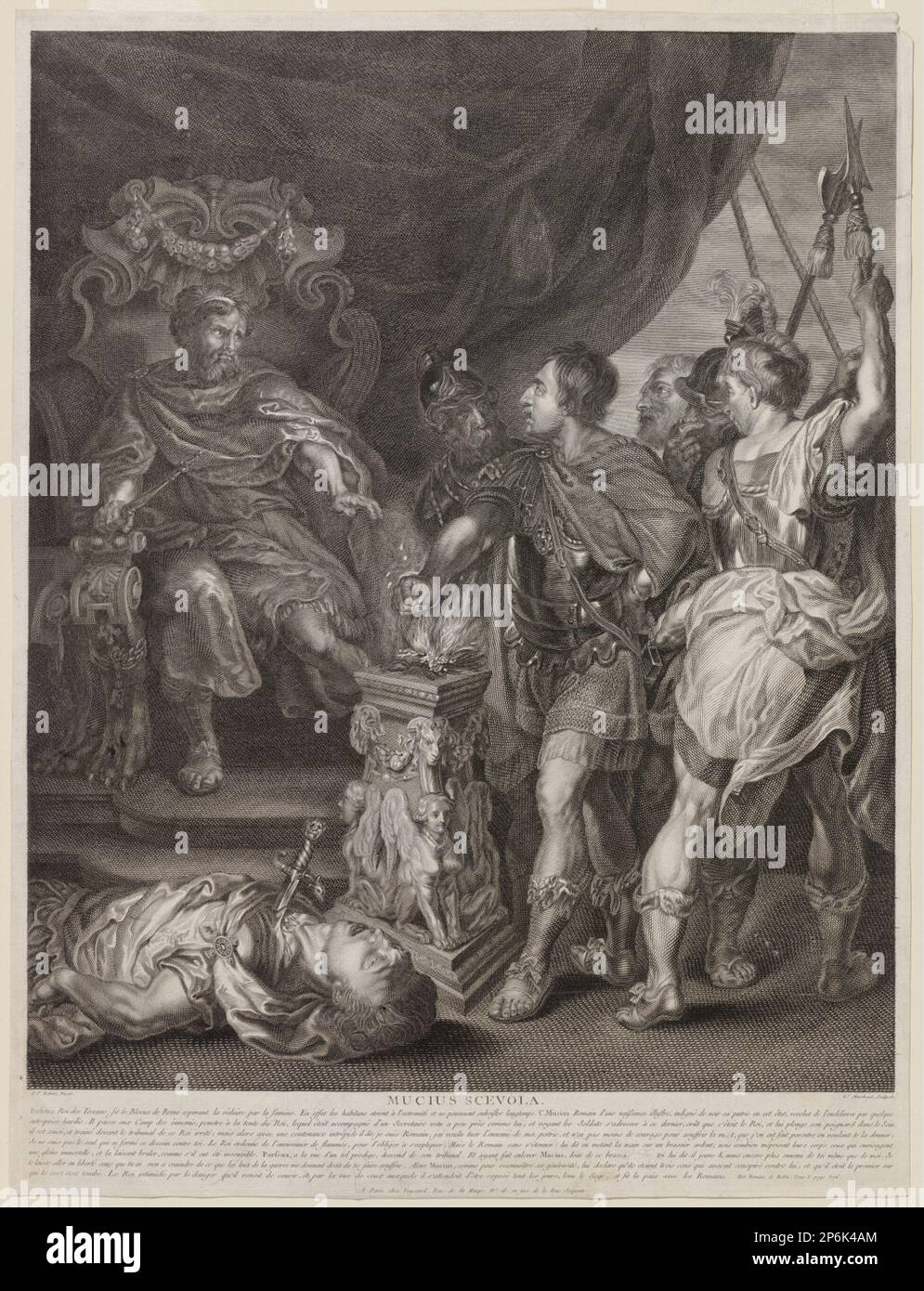 Gabriel Marchand, Mucius Scaevola before Lars Porsenna, late 18th ...