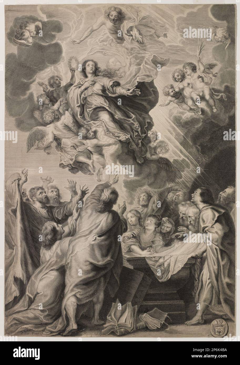 Alphonse Charles Masson, Assumption of the Virgin, engraving Stock ...
