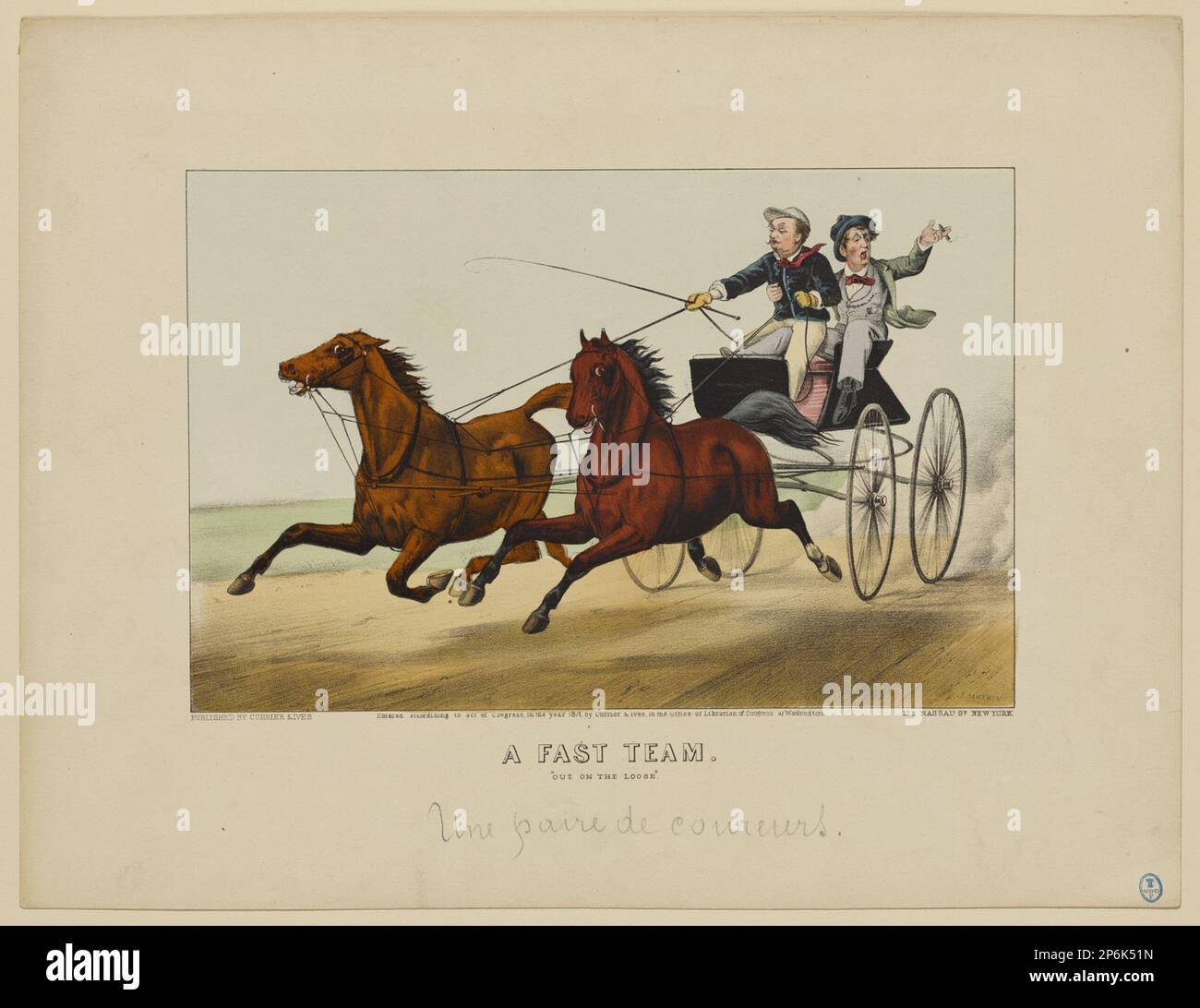 After John Cameron, A Fast Team: "Out on the Loose", c. 1871, Hand ...