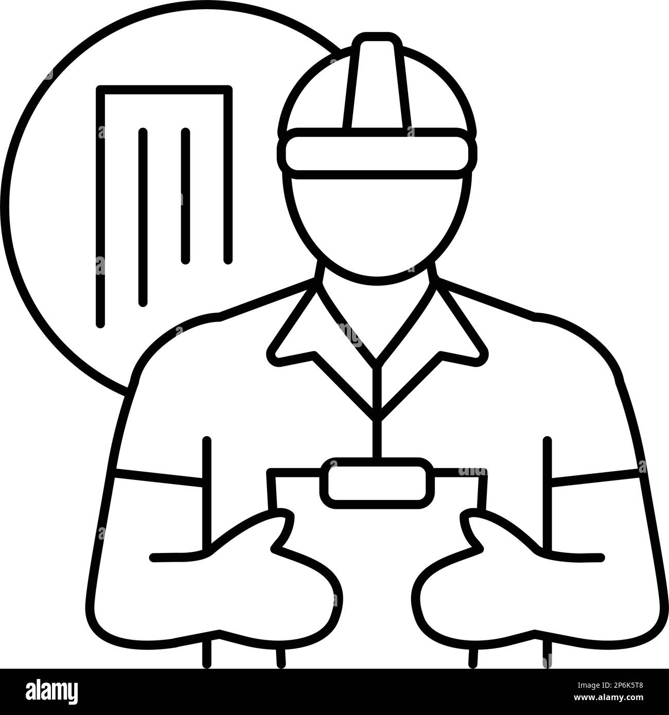 engineer construction worker line icon vector illustration Stock Vector Image & Art - Alamy