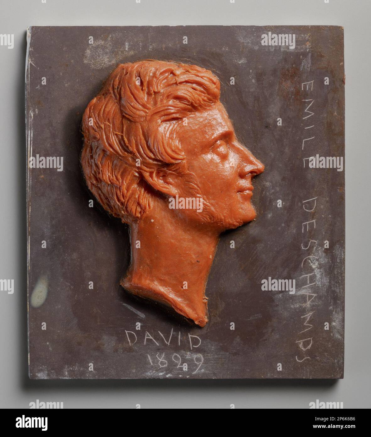 Pierre-Jean David d'Angers, Emile Deschamps, 1829, Wax on slate Stock ...