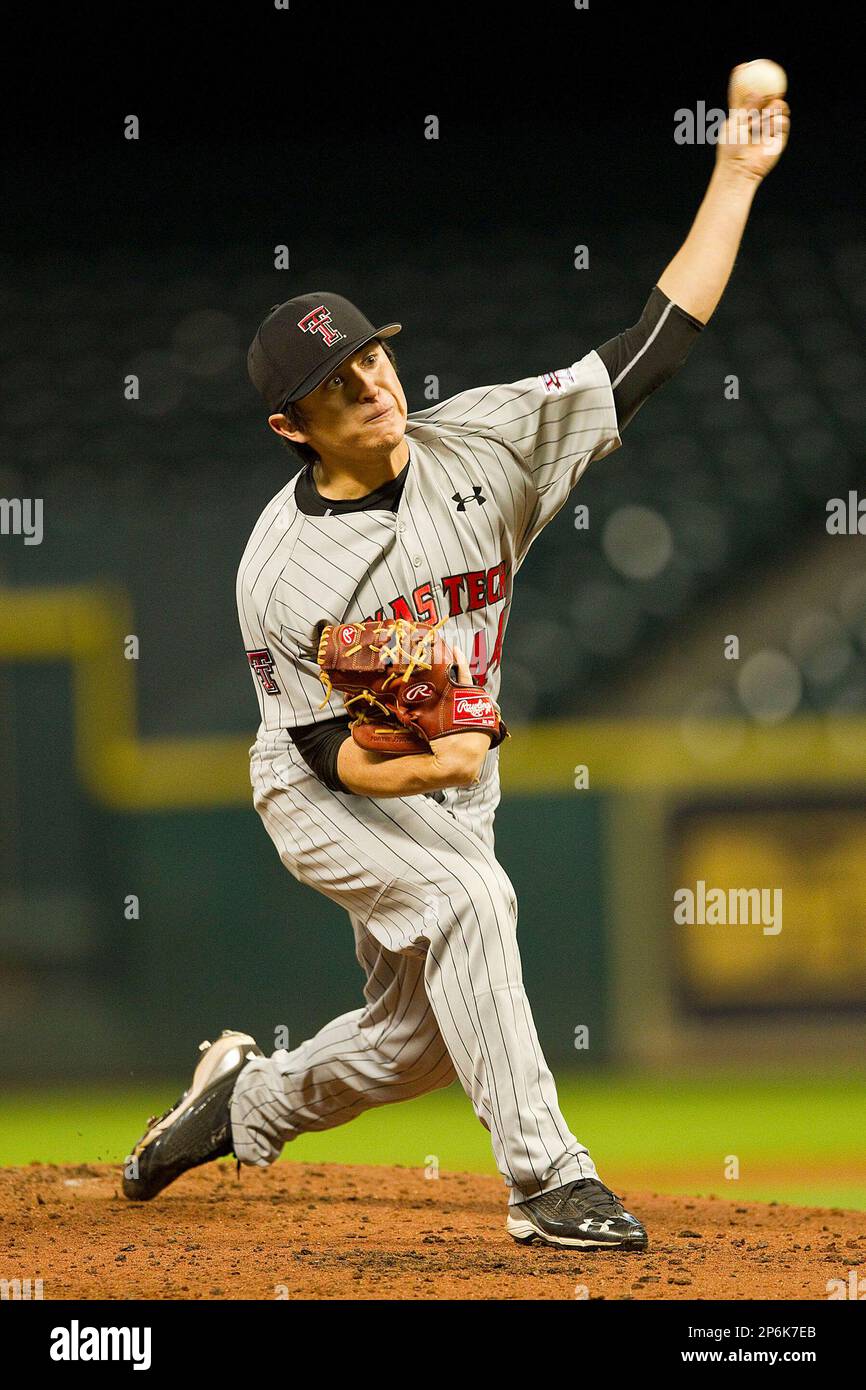 Texas Tech Red Raiders starting pitcher Rusty Shellhorn #44 in action ...