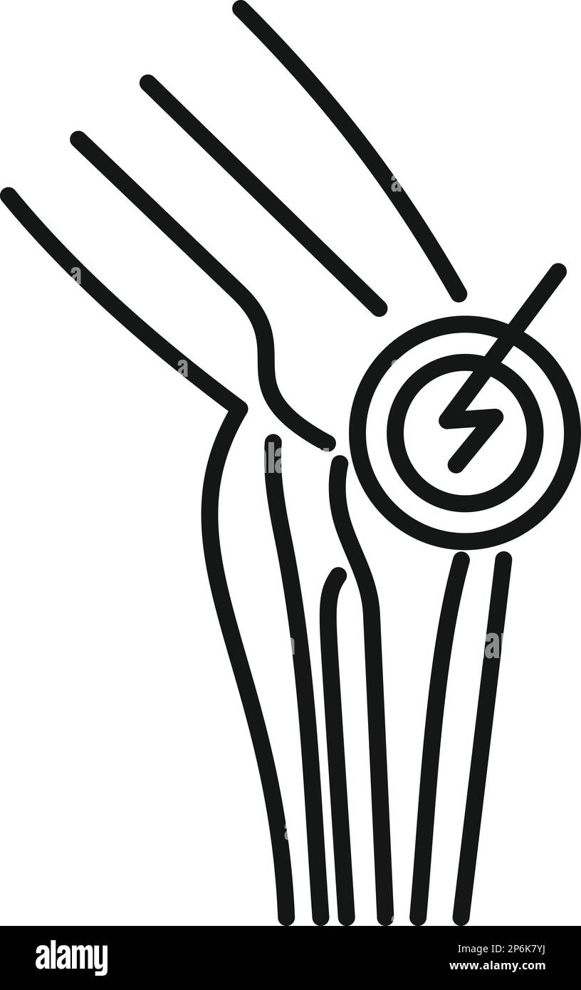 Pain knee icon outline vector. Medical disease. Food injury Stock ...