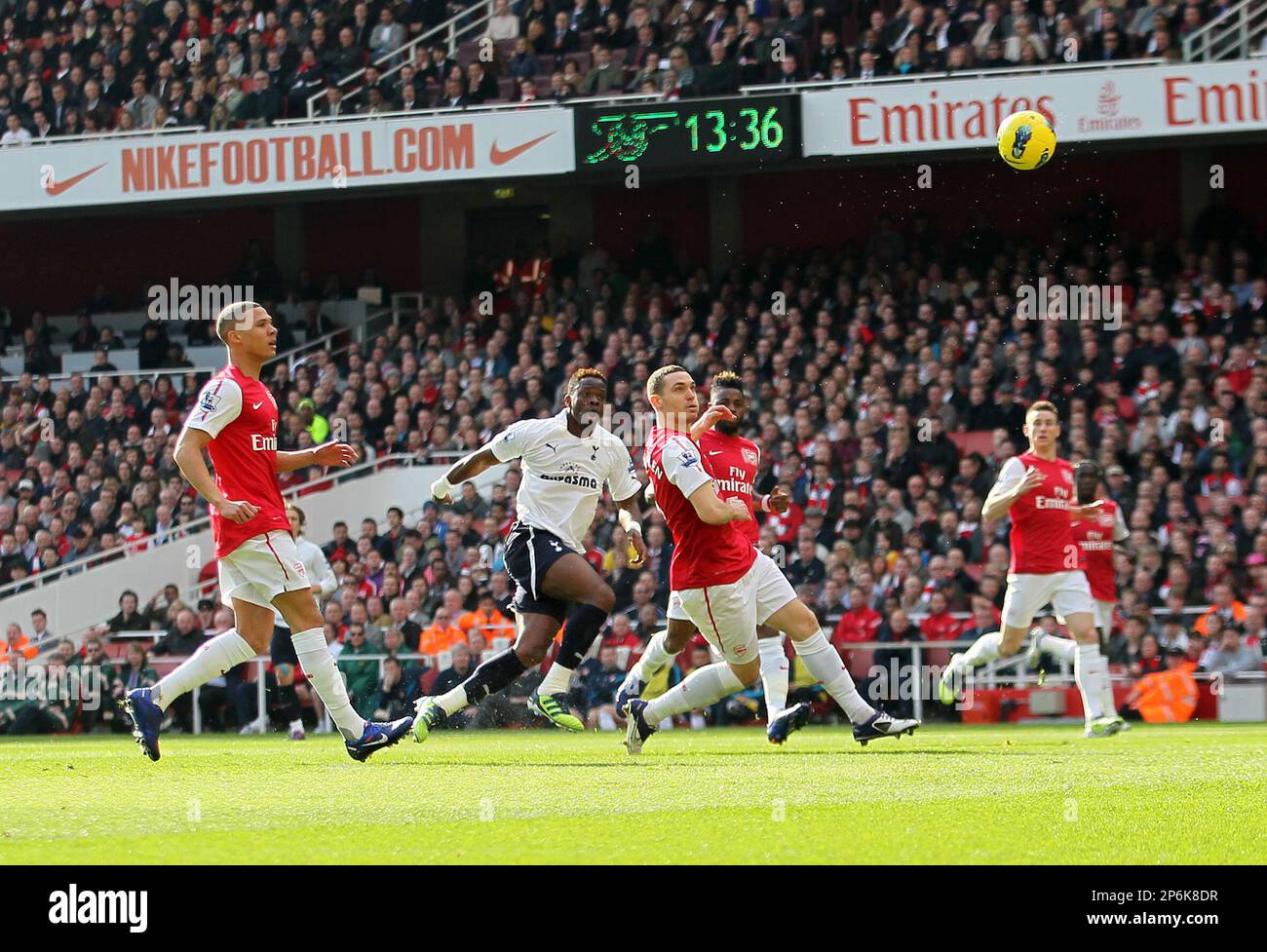 Tottenhams Louis Saha scoring his sides opening goal..Arsenal v ...