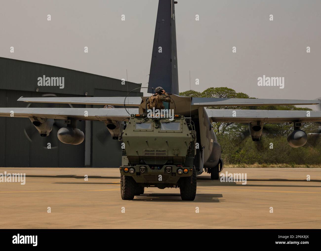 A U.S. Marine Corps High Mobility Artillery Rocket System (HIMARS) from ...