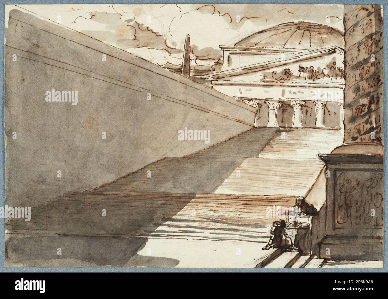 Guillaume Lethière, Ideal view with Trajan's Column (Vue idéale à la ...