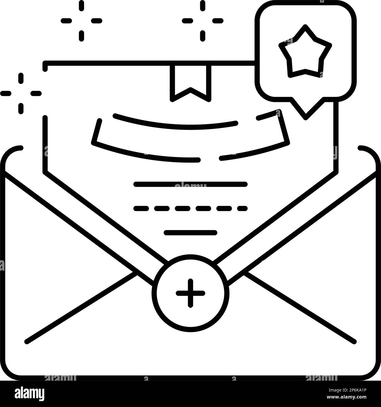 event triggered email line icon vector illustration Stock Vector Image ...