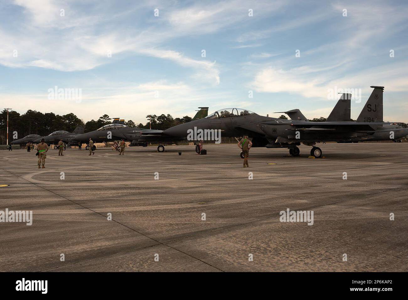 Four F-15E Strike Eagles assigned to the 4th Fighter Wing, Seymour ...