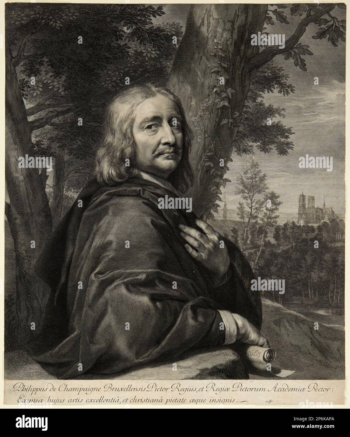 Gérard Edelinck, Philippe de Champagne, 1676, engraving Stock Photo - Alamy