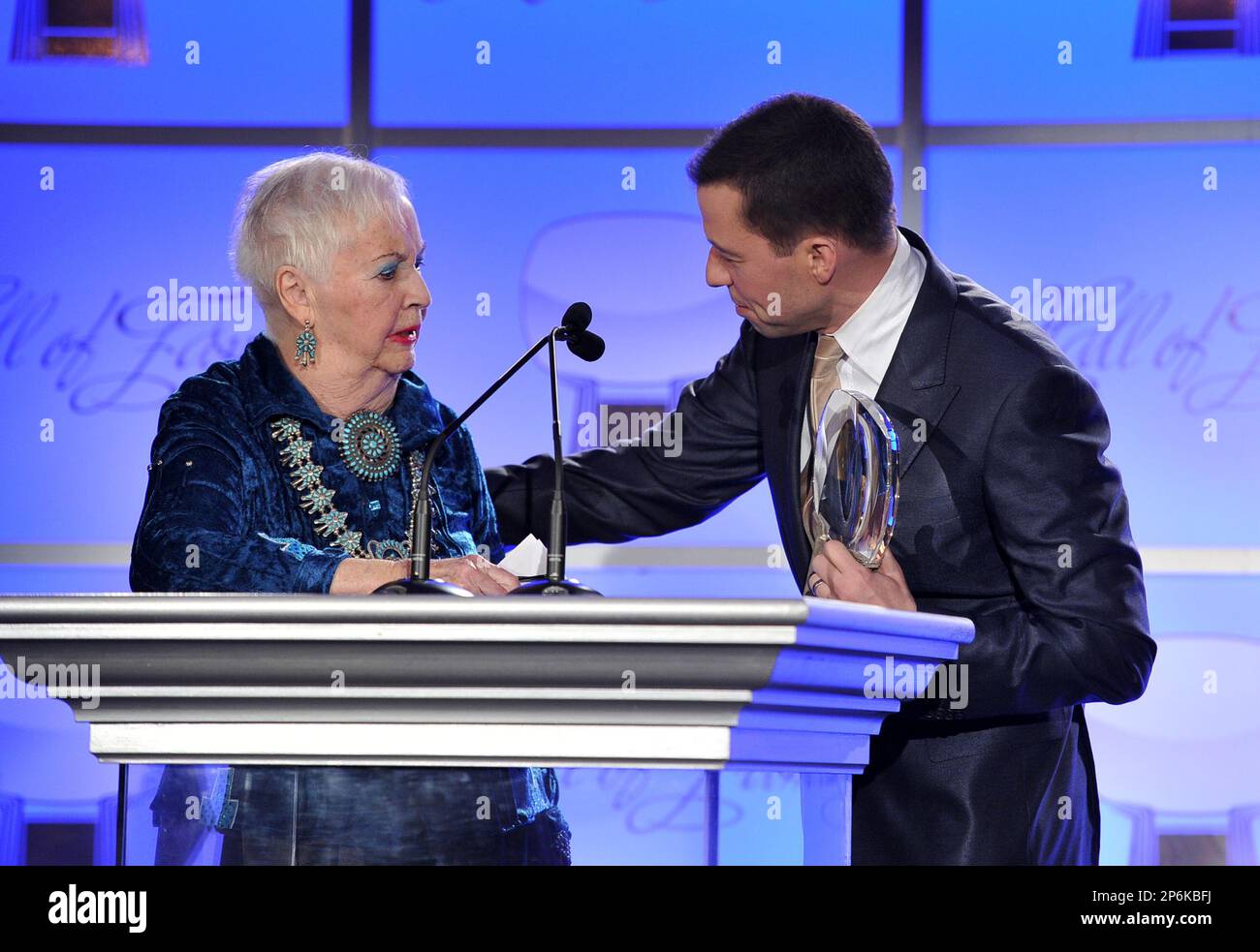 BEVERLY HILLS, CA - MARCH 1: (L-R) Lou Ann Graham and Jon Cryer onstage ...