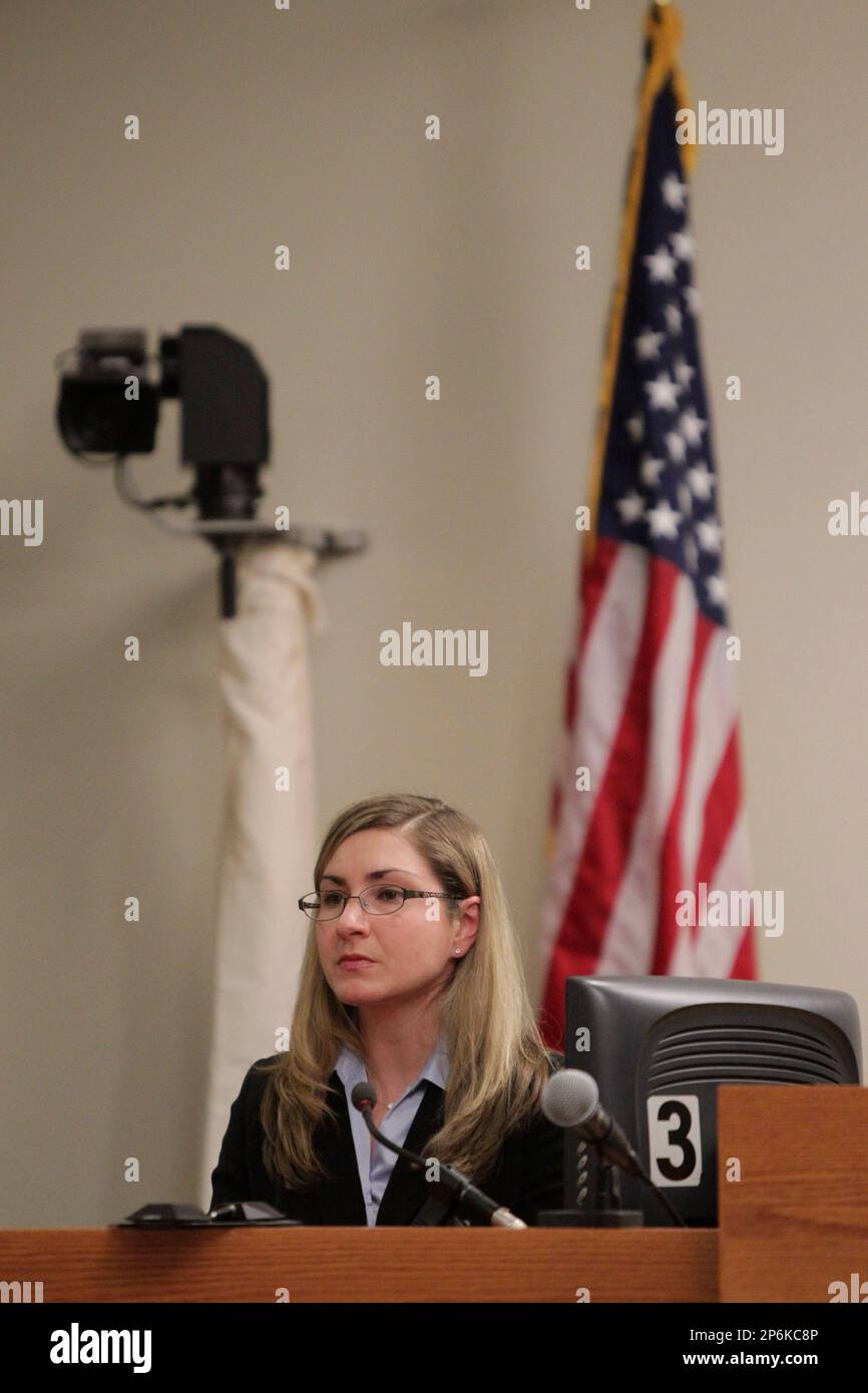 Rutgers University employee Jennifer Hellstern testifies during the ...