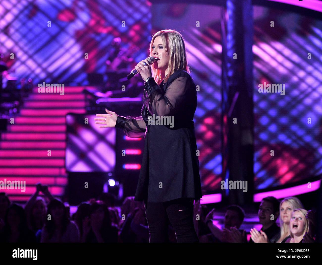 HOLLYWOOD, CA - FEBRUARY 29: Contestant Erika Van Pelt performs onstage ...