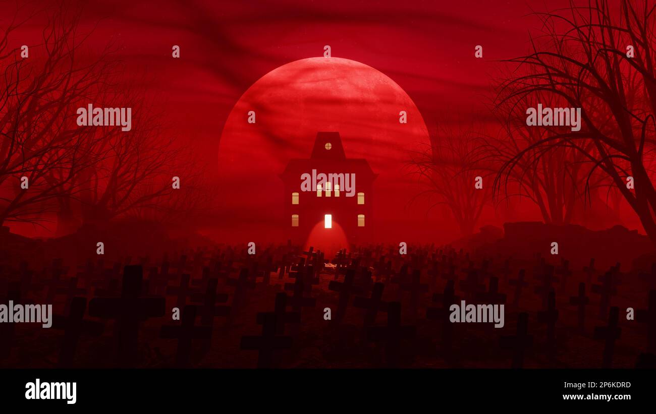 3D illustration Background for advertising and wallpaper in scary and ...