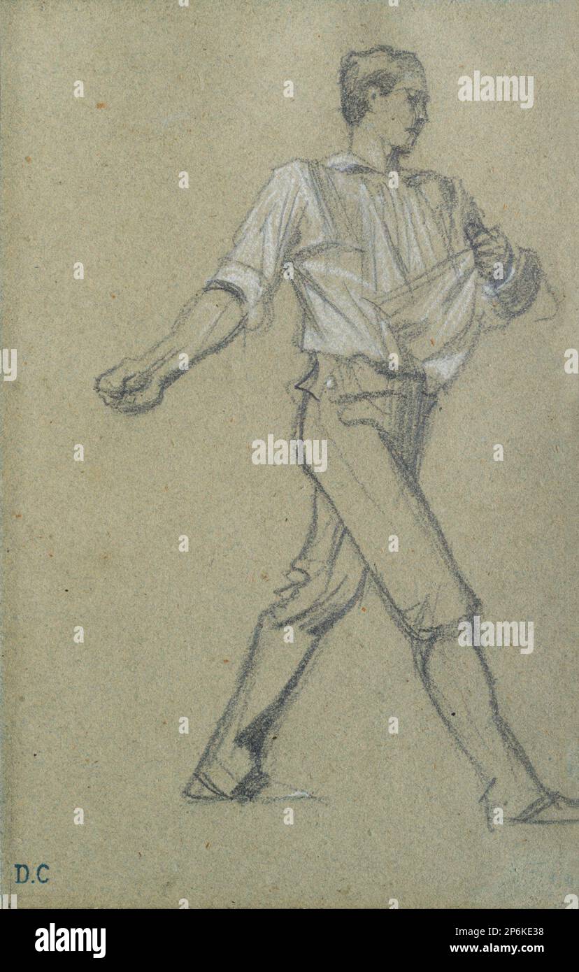 Gabriel Alexandre Decamps, The Sower, c. 1850, graphite and white chalk ...